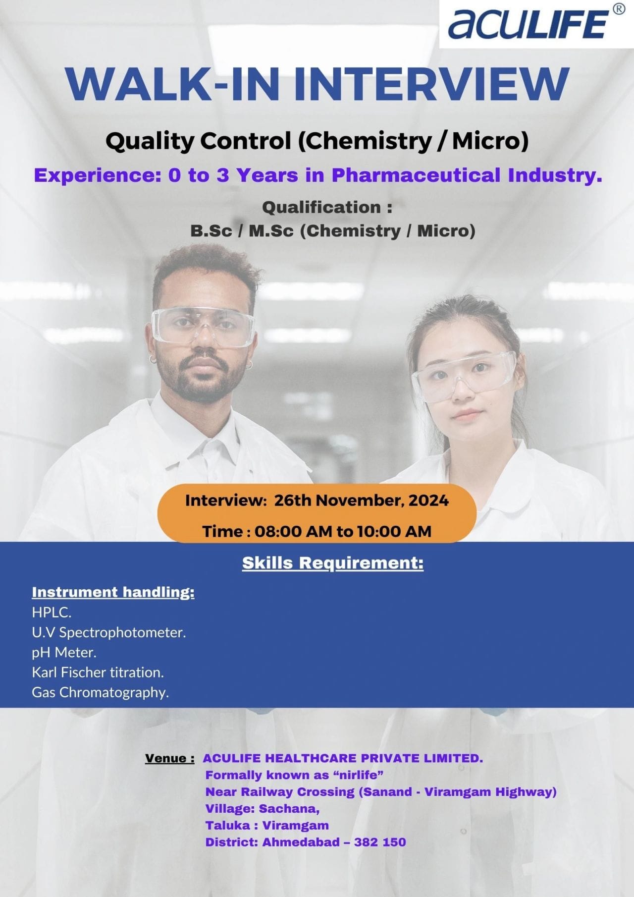 AcuLIFE Healthcare Hiring Quality Control AcuLIFE Healthcare Hiring Quality Control